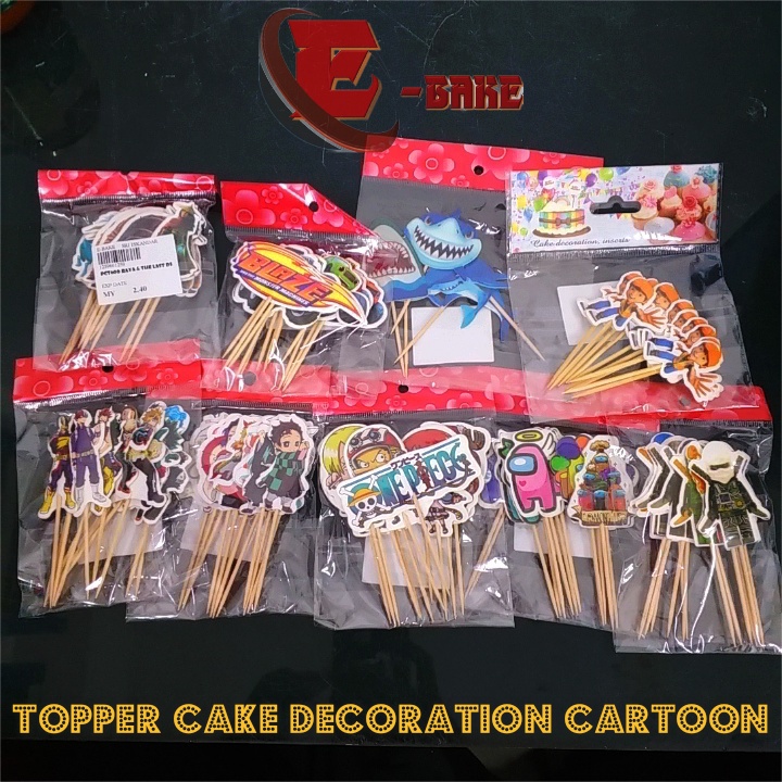 CARTOON TOPPER ONE SET 12PCS | DECORATION CAKE | DECORATION CUPCAKES ...