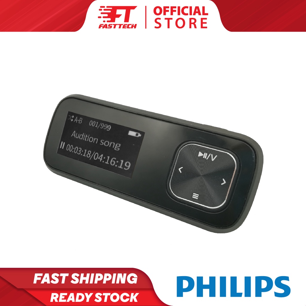 Philips MP3 Player SA1102 with Quick Charge, 7hrs Playing Time & Voice ...