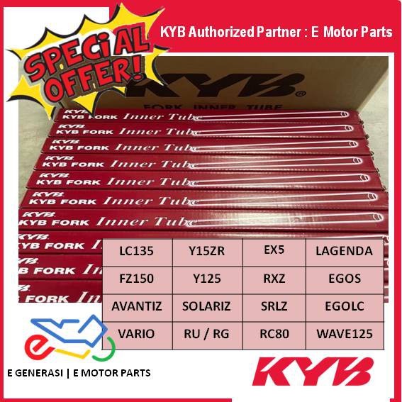 KYB FORK INNER TUBE LC135 Y15 Y125ZR FZ150 EGOS FI EGOLC AVANTIZ ...