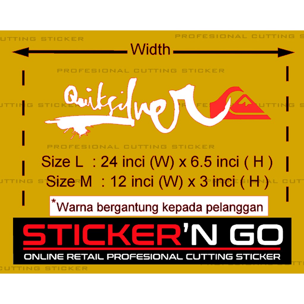 STICKER CUSTOM QUICKSILVER LOGO DAN TULISAN | Shopee Malaysia
