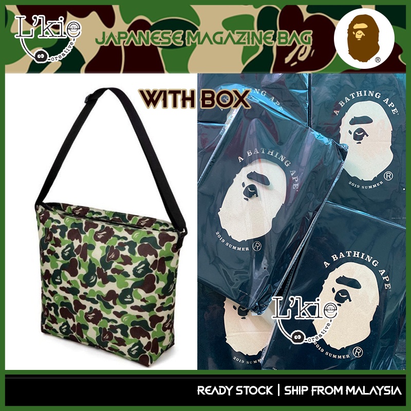 🔥READY STOCK 🔥WITH BOX / Without BOX🔥BAPE A Bathing Ape Camo Sling Bag ...