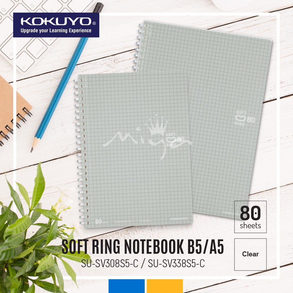 KOKUYO SOFT RING NOTEBOOK A5 / B5 (80 SHEETS) GRID LINE 5MM SECTION | Shopee Malaysia