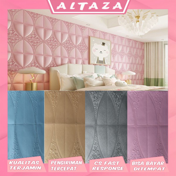 Altaza Wallpaper Foam 3D Batik Flower Glitter & Gem Sticker U96 ...