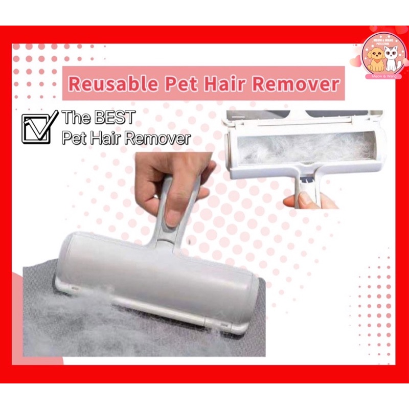 Reusable Pet Hair Remover Cat Fur Remover Cat & Dog Fur Brush [Hilang ...