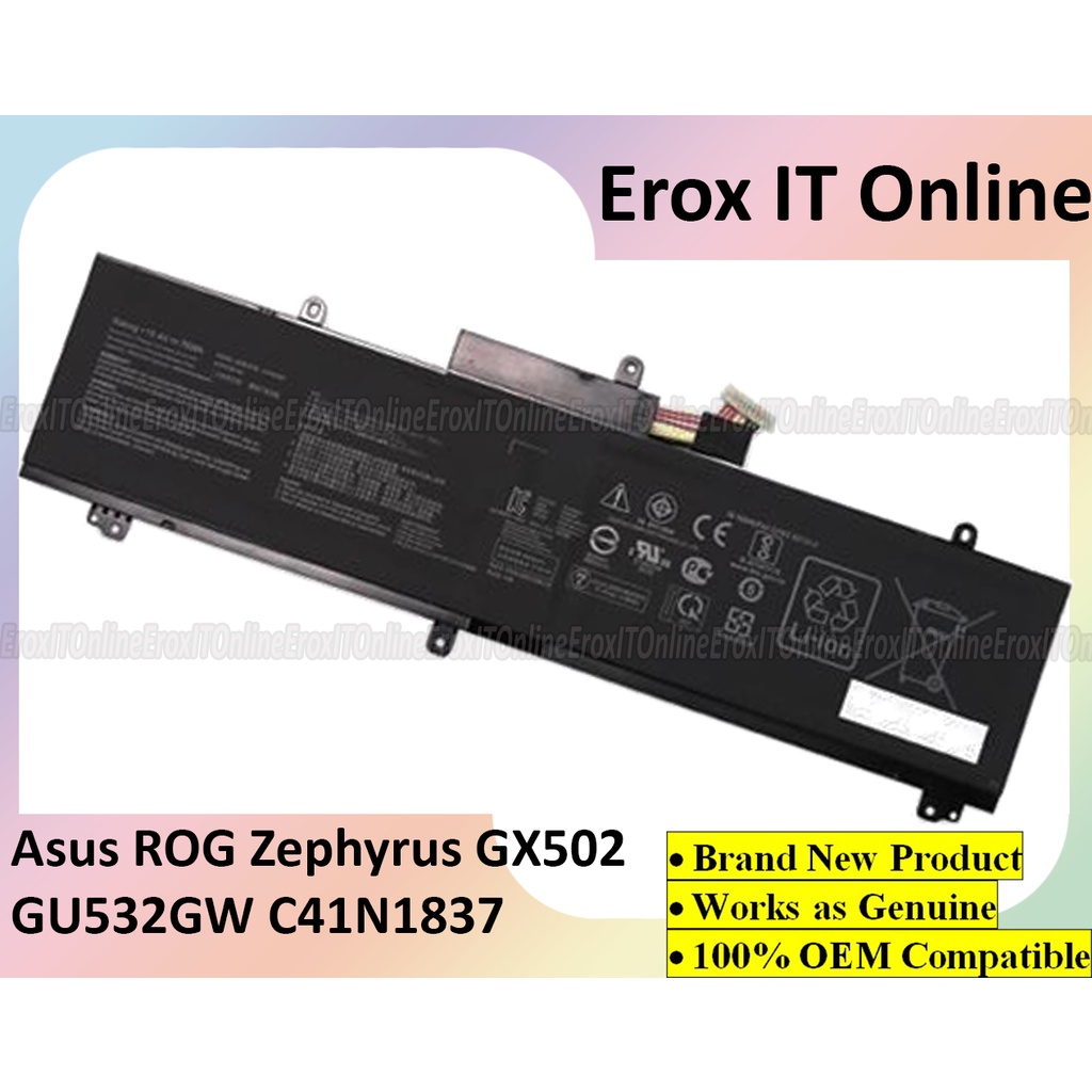 Asus ROG Zephyrus C41N1837 GA502DU GX502GW GU502DU GU532GW GU532GV ...