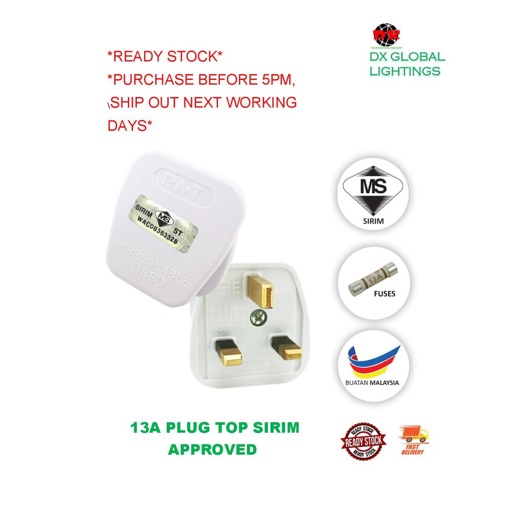 *READY STOCK* 13A 3PIN PLUG TOP / APPROVED UK PLUG TOP / KEPALA PLUG ...