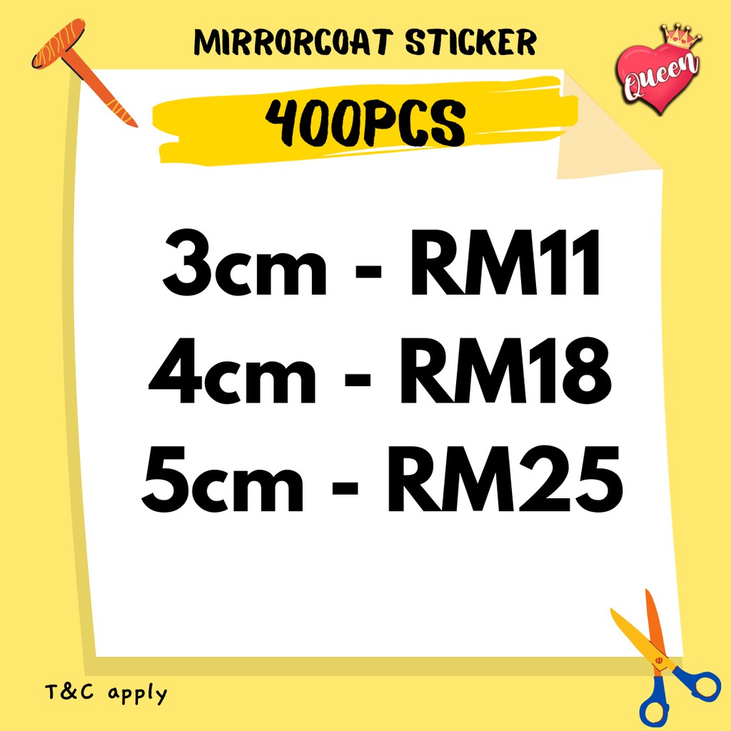 Custom Mirrorcoat Sticker Label Printing 3cm to 5cm*** 400pcs/800pcs ...
