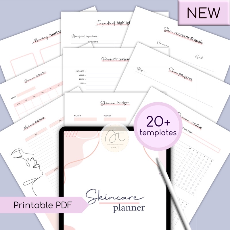 GoodNotes / Notability Ann T Digital Skincare Planner for Notes ...