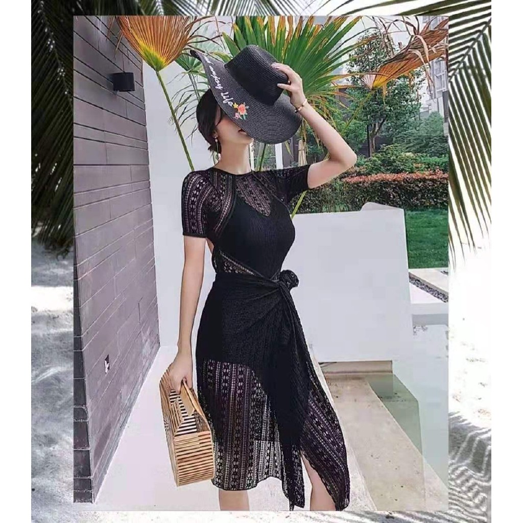 SAF - YOLANDA lace swimsuit one piece + cover up woman premium / korean ...