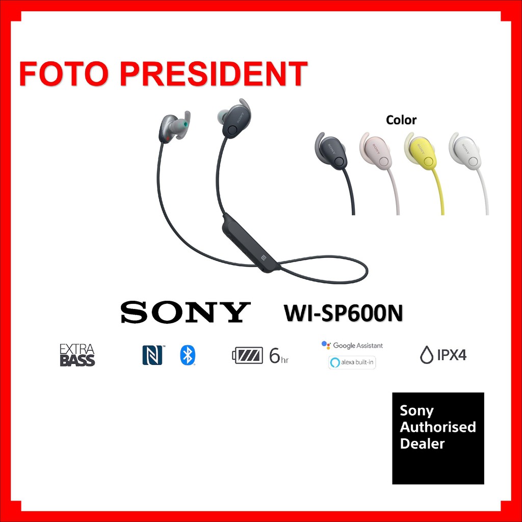 Sony WI-SP600N Sports Wireless Noise Cancelling In-ear Headphones ...