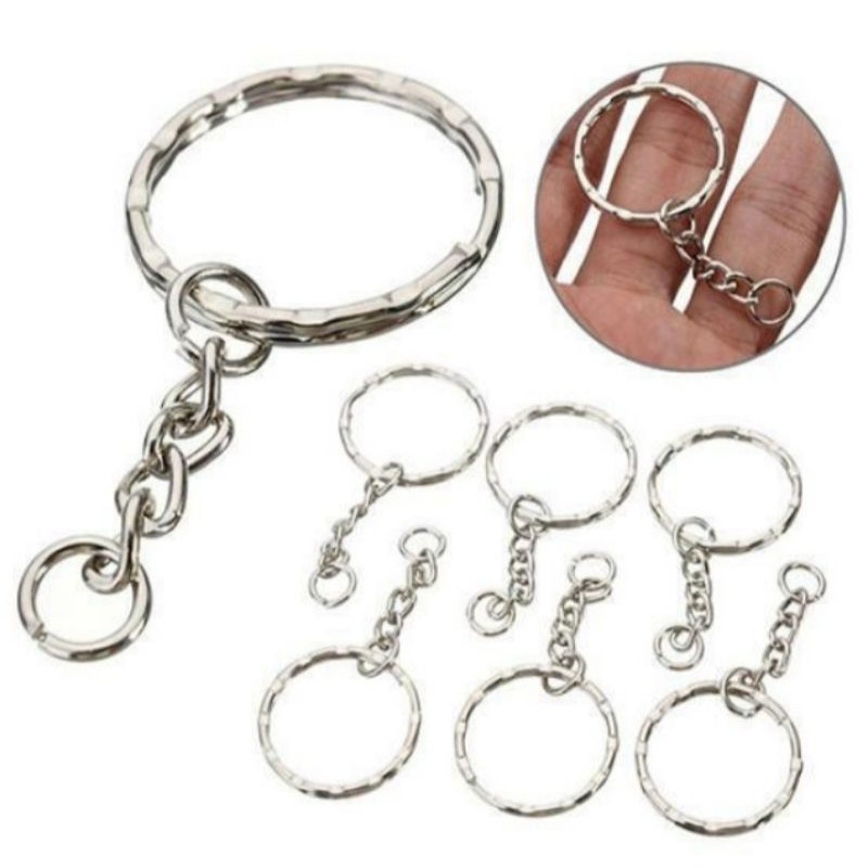 💥15pcs💥Silver Key Chain Ring 25mm | Shopee Malaysia