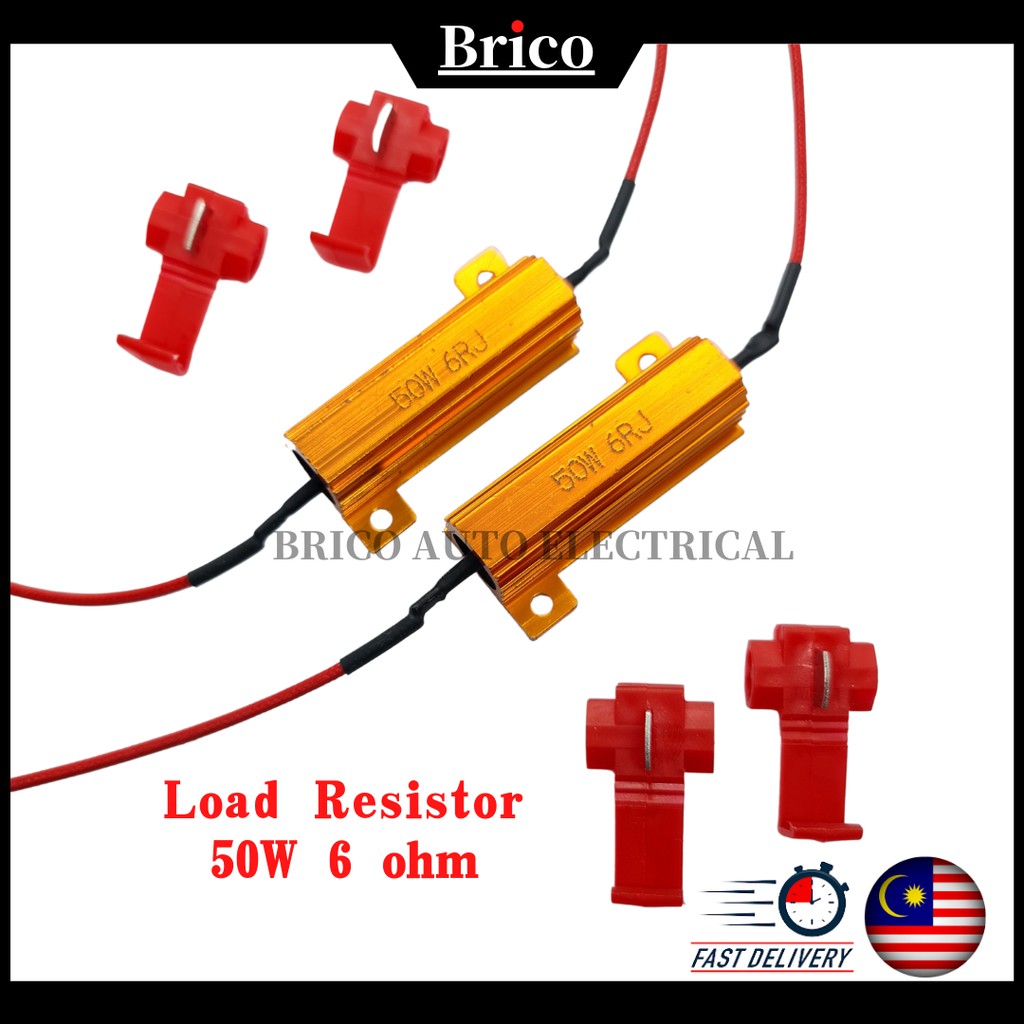 2pcs 50W 6 ohm Load Resistor For Fix LED Bulb Fast Hyper Flash Turn ...