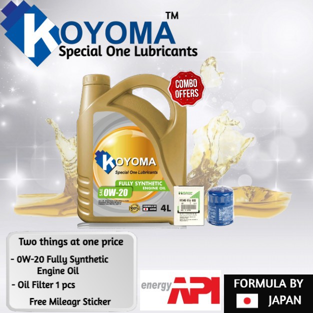 100% HONDA HAMP JAPAN HONDA OIL FILTER + KOYOMA 0W20 FULLY SYNTHETIC ...