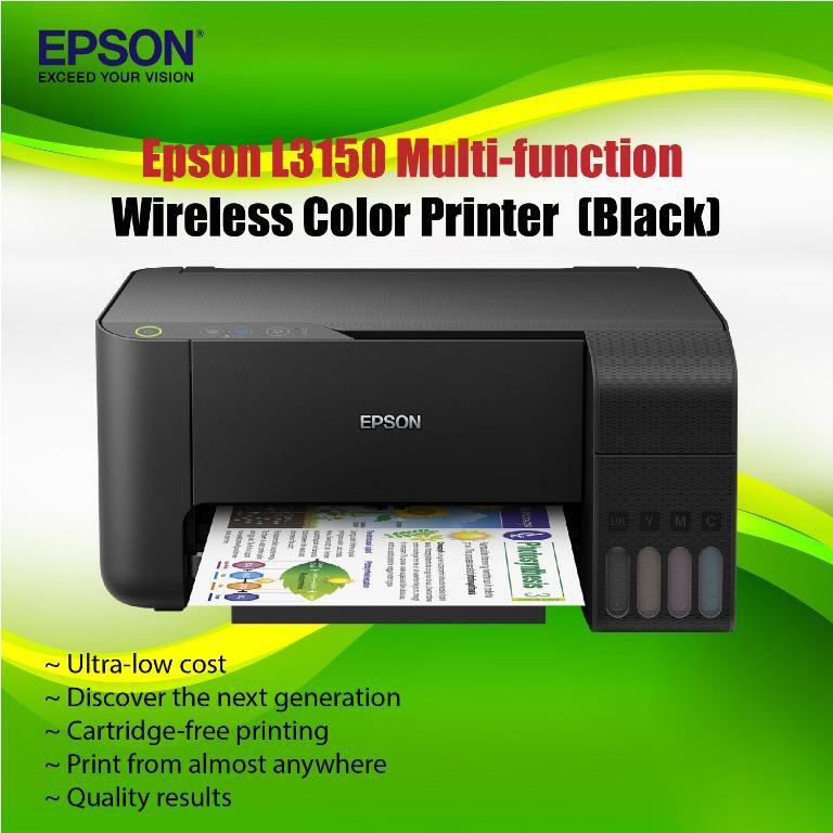 Epson L3150 Multi-function Wireless Color Printer (Black) | Shopee Malaysia