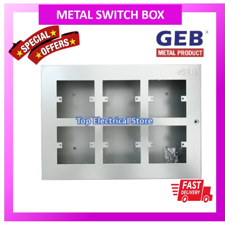 GEB SWITCHES METAL BOX 6S ELECTRICAL CLAD BOARD KOTAK SUIS ELEKTRIK ...