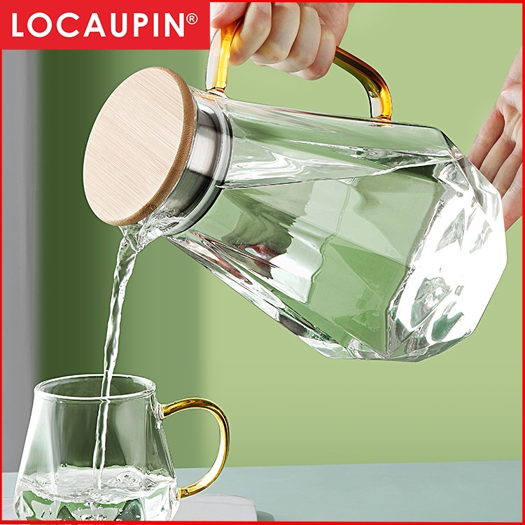 Locaupin 1800mL150℃ Heat-resistant Borosilicate Glass Bottle Pitcher ...