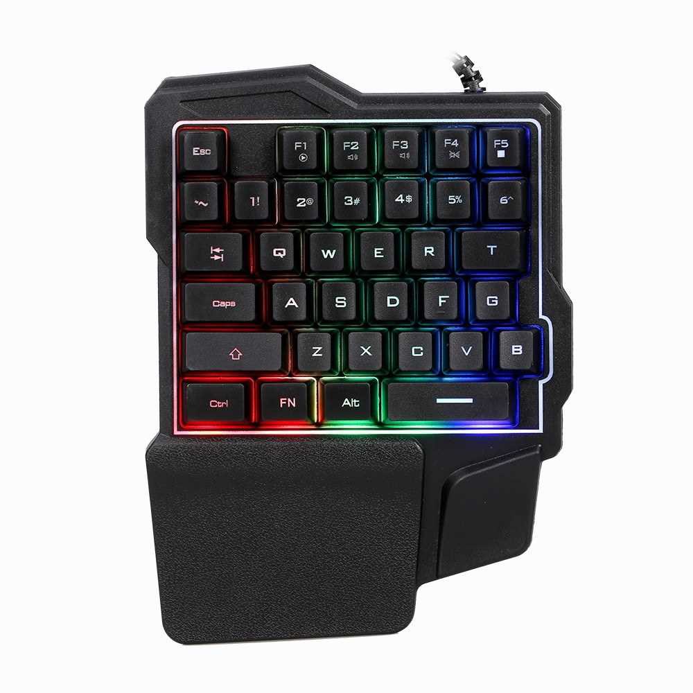K7 One-handed Game Keyboard Wired Keyboard Streaming Color RGB light ...