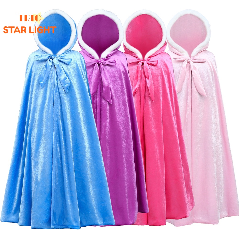 Kids Halloween Princess Cloak Dress Up Girl Frozen Cape Christmas Gift ...