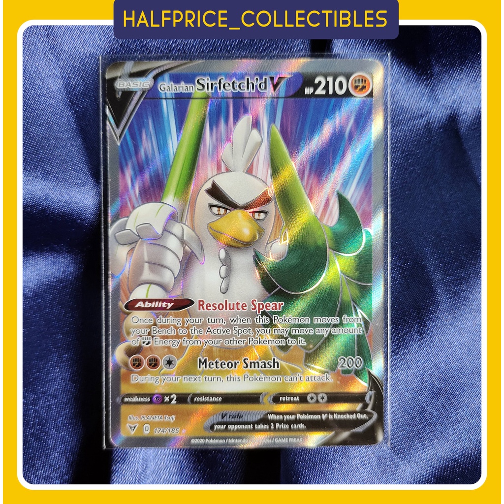 [ POKEMON TCG ] GALARIAN SIRFETCH FARFETCH FULL ART VIVID VOLTAGE ...