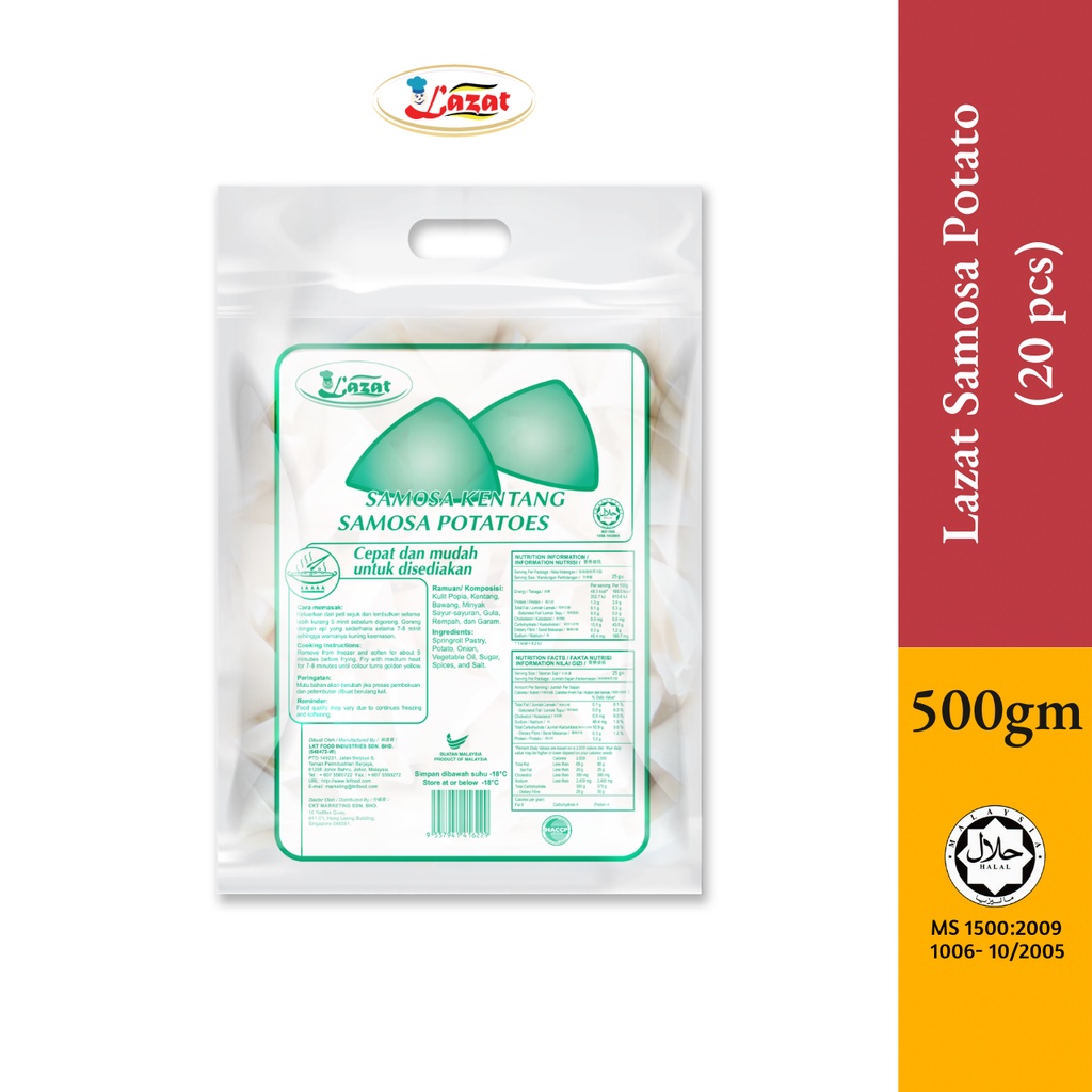Lazat Samosa Potato Frozen (20pcs/500g) | Shopee Malaysia