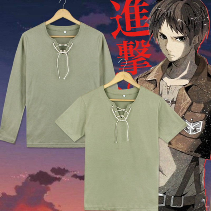 Attack on Titan Eren Jaeger Eren Yeager Long Sleeve T-shirt | Shopee ...