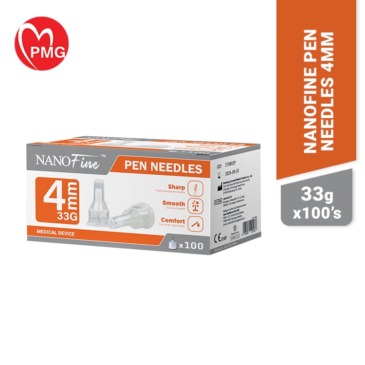 [NANOFINE] Pen Needles 4mm 33g x 100's - used to treat diabetic ...