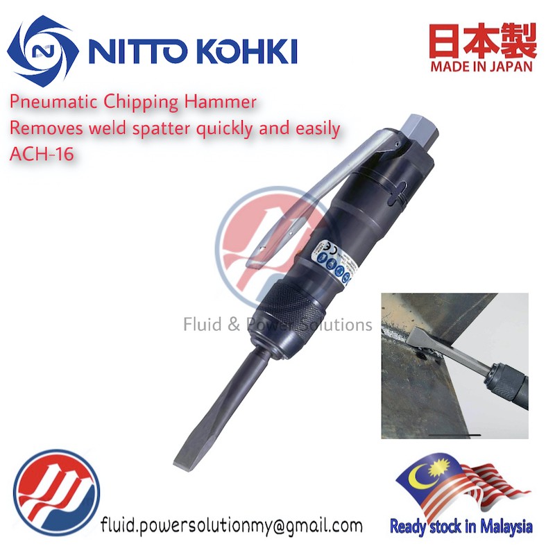 Genuine "Nitto Kohki" ACH-16 & CH-24 Pneumatic Chipping Hammer, Air Chipper, Scaling Tool ...