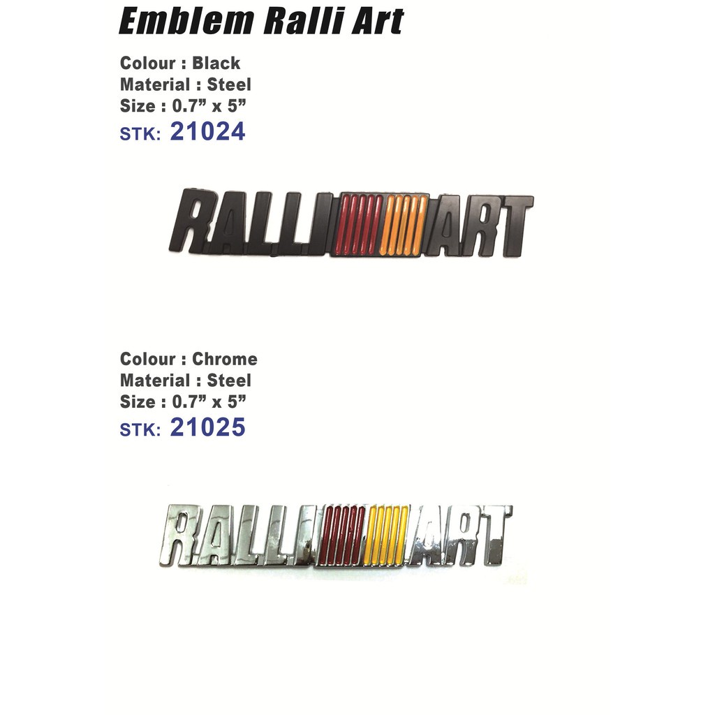 (READY STOCK) Emblem RALLIART Steel (chrome/matt black) | Shopee Malaysia