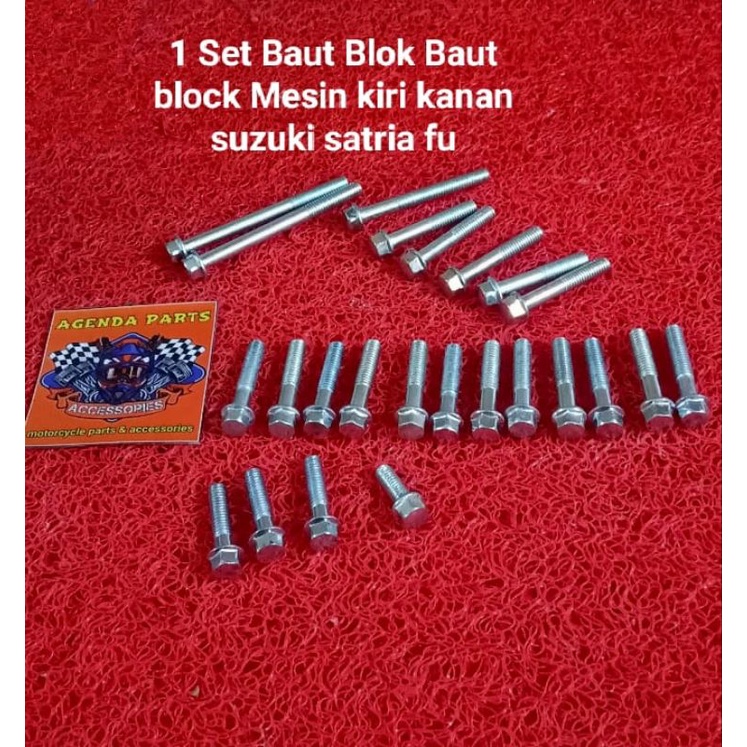MESIN 1 Set of left and right engine block bolts for suzuki satria fu ...