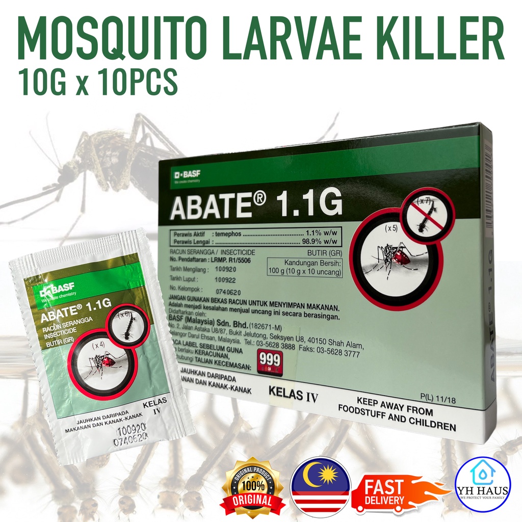 ABATE 1.1G AEDES Mosquito Larvae Killer (100G) Kawalan Jentik-jentik Nyamuk Racun Serangga ...