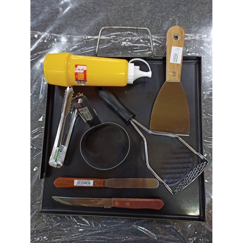 SET BURGER KUALI SIZE BURGER PRESS EGG BENJO ACUAN ROTI JALA BEKAS SOS ...