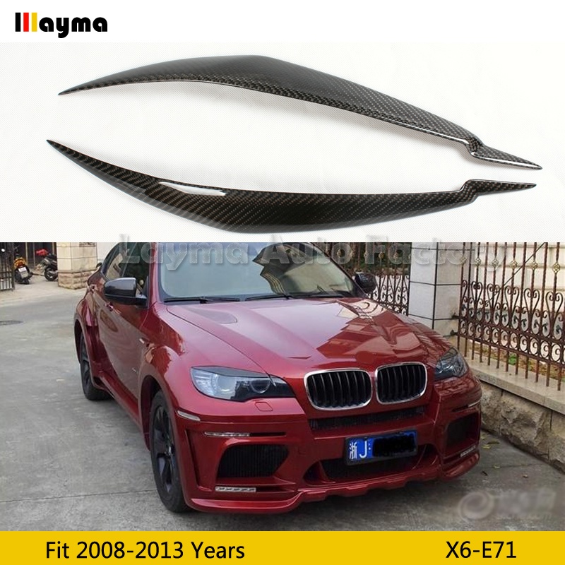 Carbon Fiber Car Eyebrows For BMW X6 35i 50i xDrive E71 2008 2009 2010 ...