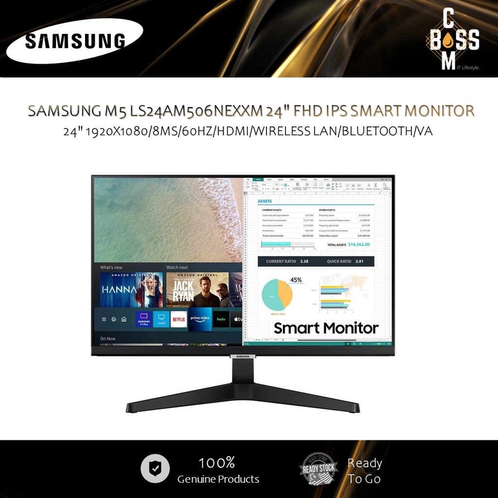 *ORIGINAL* SAMSUNG M5 LS24AM506NEXXM 24" FHD IPS SMART MONITOR (24 ...