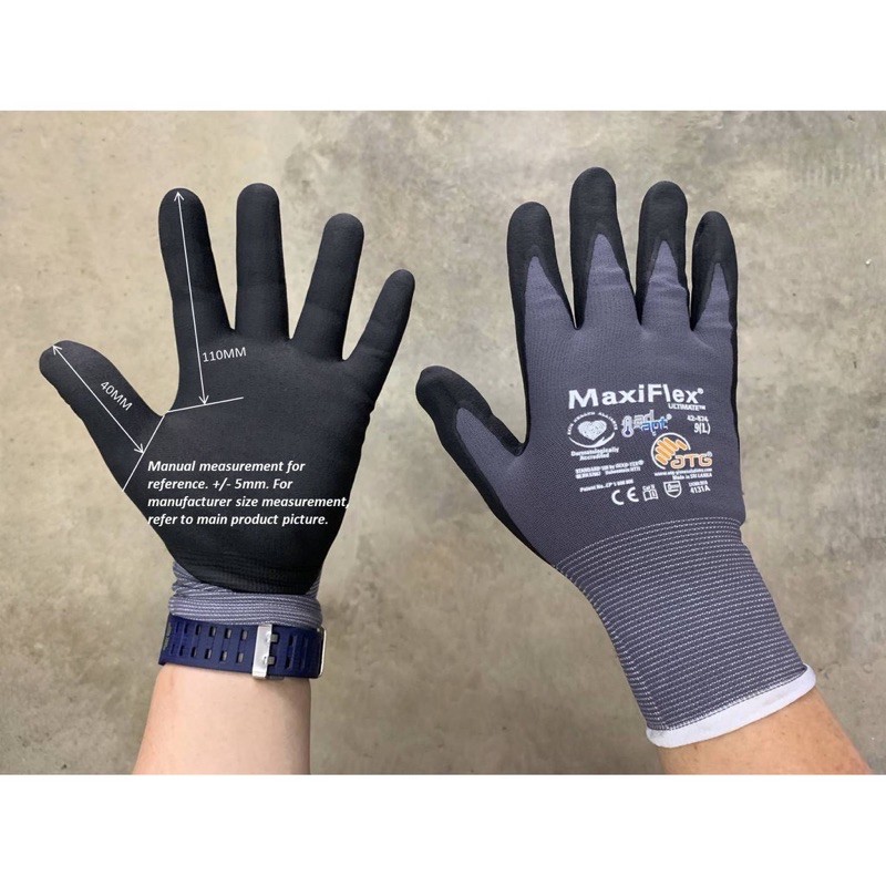 MaxiFlex Ultimate Safety Gloves With AD-APT- Breathable Gloves For Electrician, Precision ...