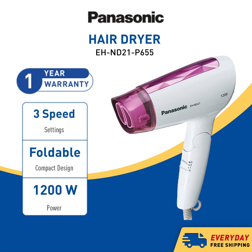 Panasonic Hair Dryer Eh-Nd21 Compact Quick Dry Foldable Hair Blower ...