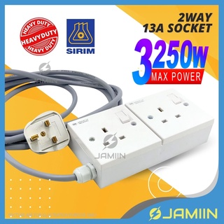 [2 WAY] Extension Plug Box Wire Copper Heavy Duty Extension Power ...