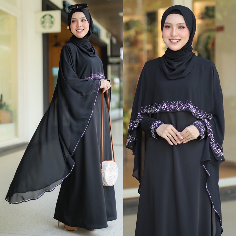Jubah Ratu Arab . Cape Jubah Dress . Muslimah PlusSize Dinner Dress . Baju Raya Viral 2024 ...