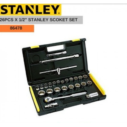 Spanar Box STANLEY 6/12 Point 26PCS X 1/2" Tools Socket Set Tool Box ...