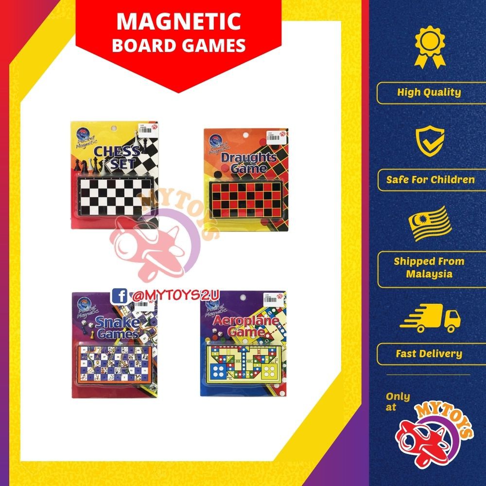 Pocket Magnetic Board Game Snakes and Ladders, Chess, Draughts ...