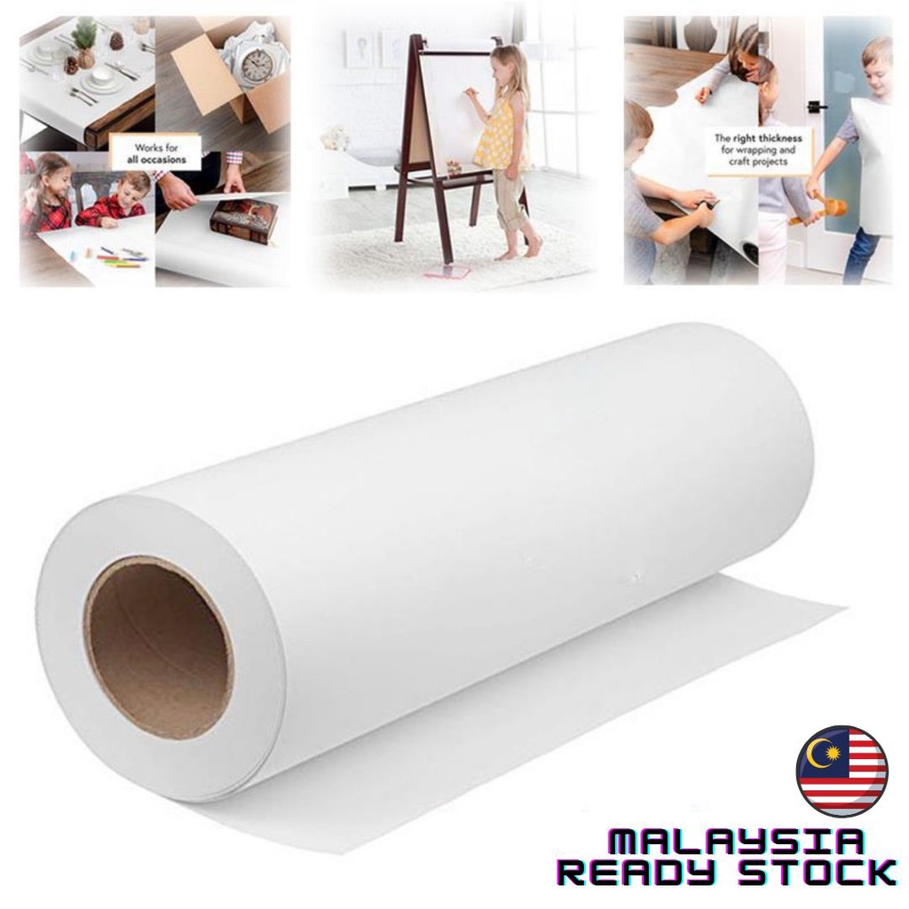 White Kraft Paper Roll (30cm X 30Meter) Gift Wrapping Paper Kertas ...