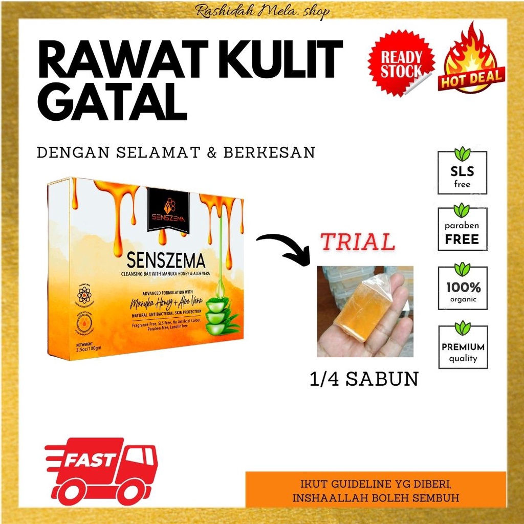 [TRIAL SABUN SENSZEMA] Sabun Kulit Kering Gatal Celah Peha Kurap Kudis ...
