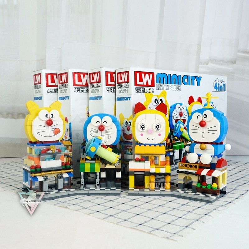 🇲🇾 [READY STOCK] Cartoon Figures Doraemon Mini Street View 4 In 1 Fat ...
