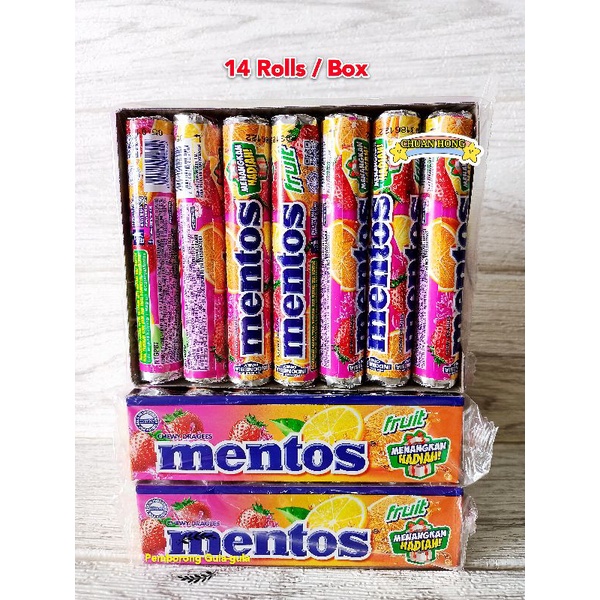 Mentos Peach Orange 14 Rolls / Box | Shopee Malaysia