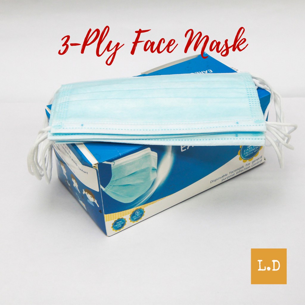 (50 pieces) 3 Layer Disposable Surgical Grade Earloop Face Mask (Ready ...