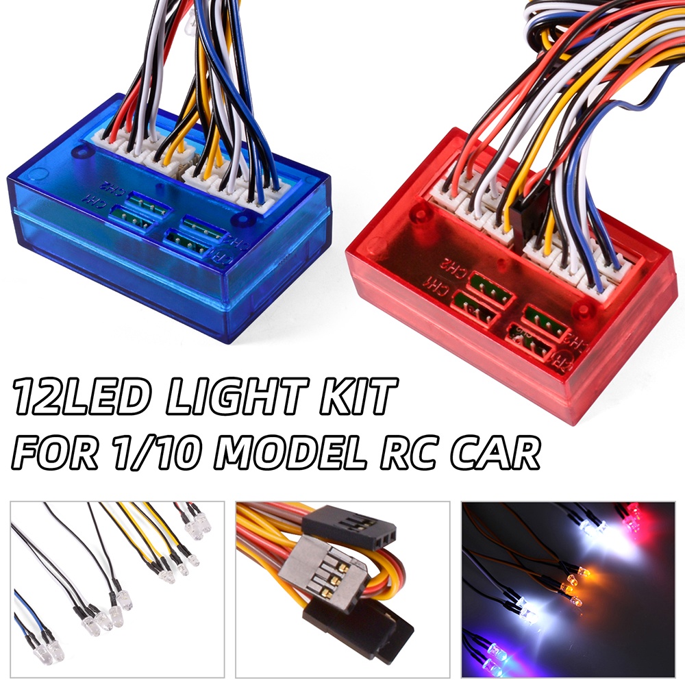 AUSTAR 12 LED RC Lights Kit for 1/10 1/8 RC Car HSP Traxxas TAMIYA CC01 ...