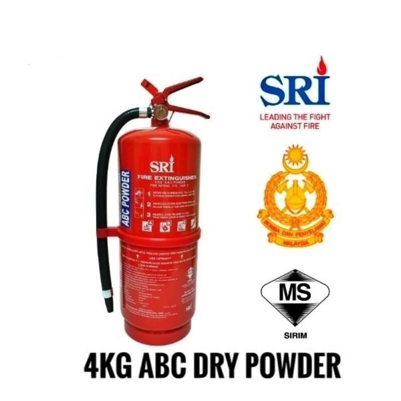 [HOME USE ONLY] 4KG ABC POWDER FIRE EXTINGUISHER + FREE WALL BRACKET ...