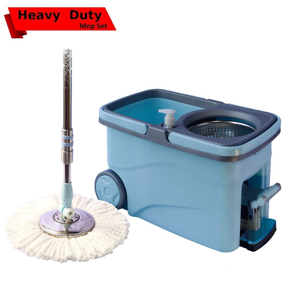 Easy HEAVY DUTY Leg Pedal Big Pail Floor Mop Spinner Microfiber Cloth ...