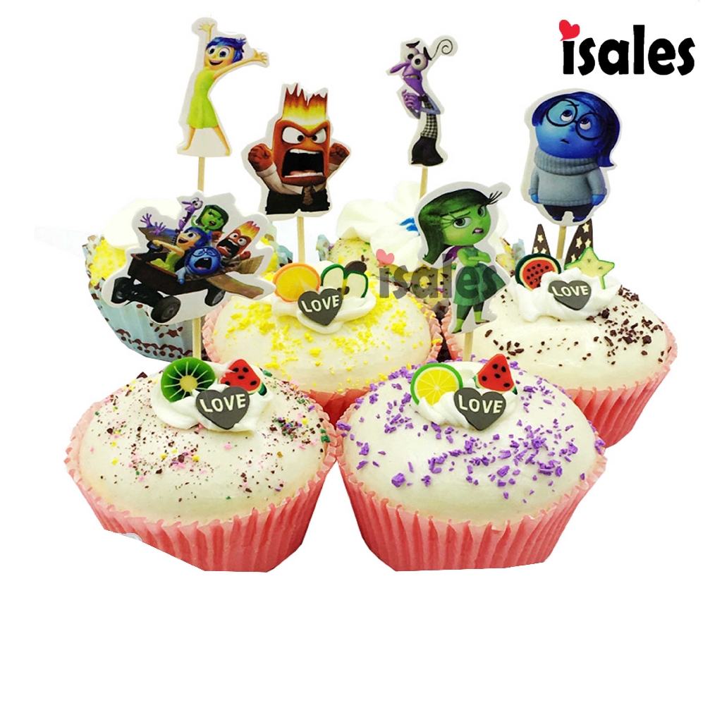 24 pcs Inside Out Movie theme cartoon character cake topper happy ...
