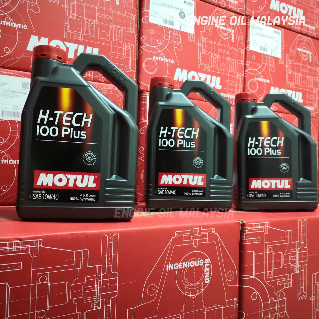 Motul H-Tech 100 Plus 10W-40 Fully Synthetic Engine Oil (4L) | Shopee ...