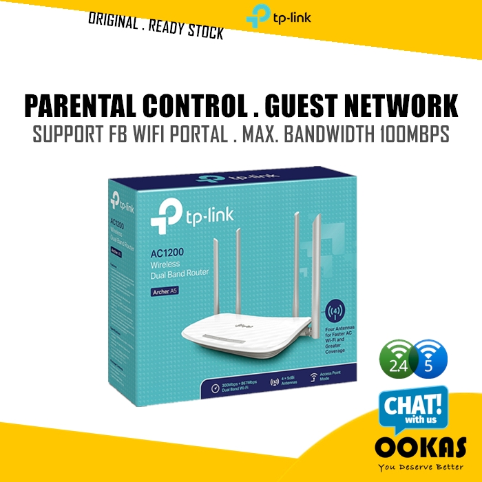 TP-Link Archer A5 AC1200 2.4GHz + 5GHz Dual Band Wireless WiFi Router ...